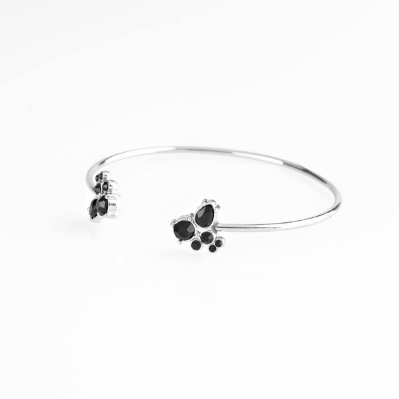 paparazzi | Jewelry | Going For Glitter Black Rhinestone Cuff Bracelet ...